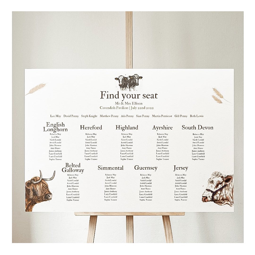 Cattle Seating Table Plan – The Pleasant Pheasant Design Co